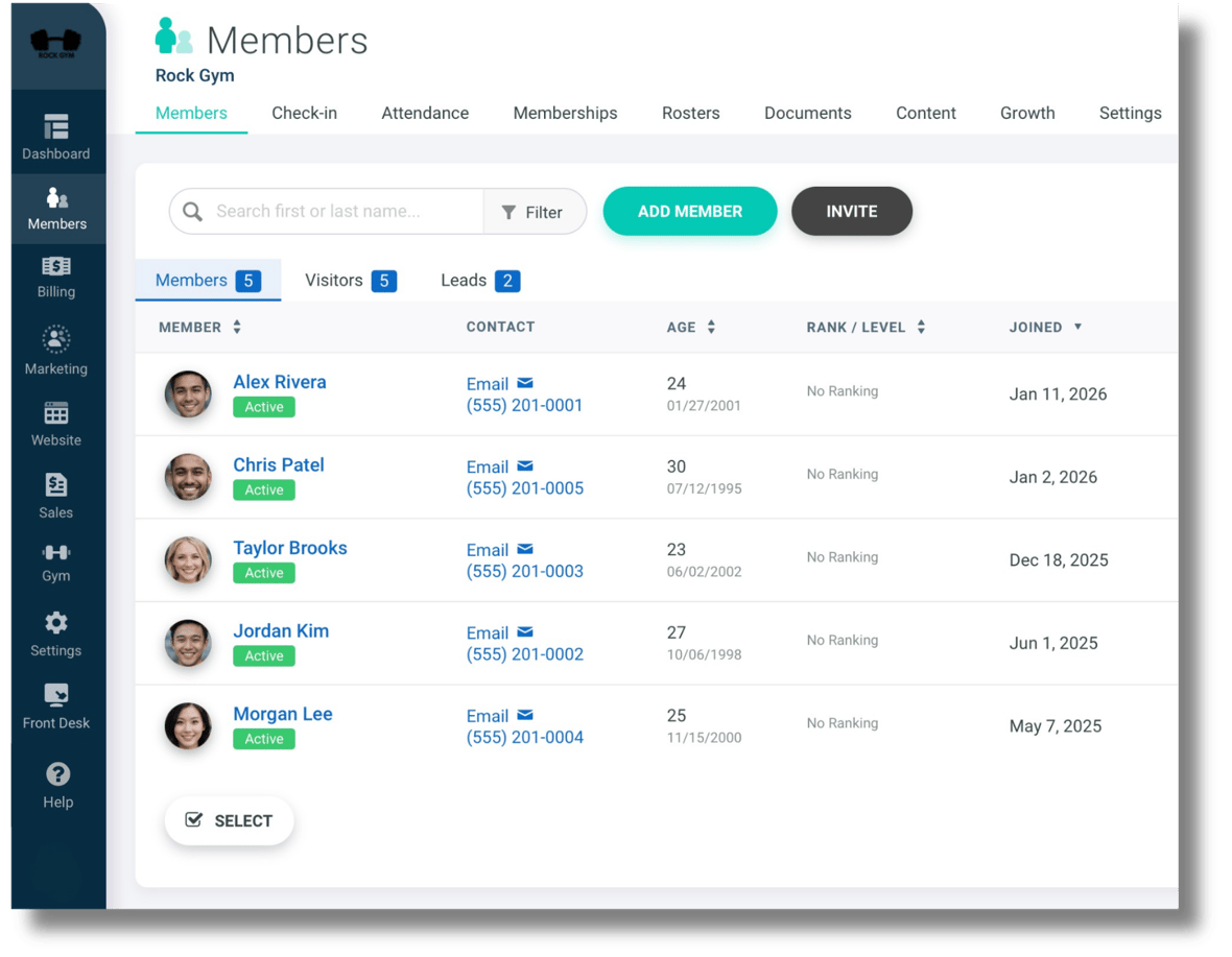 Member & Visitor Accounts