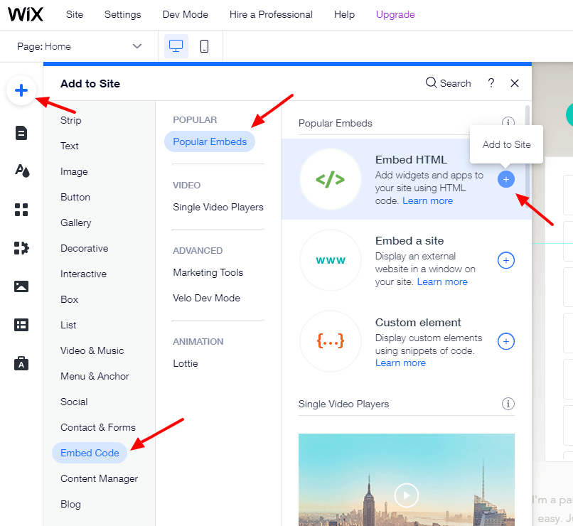 How to embed widgets on a Wix website