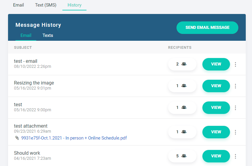 Messaging History