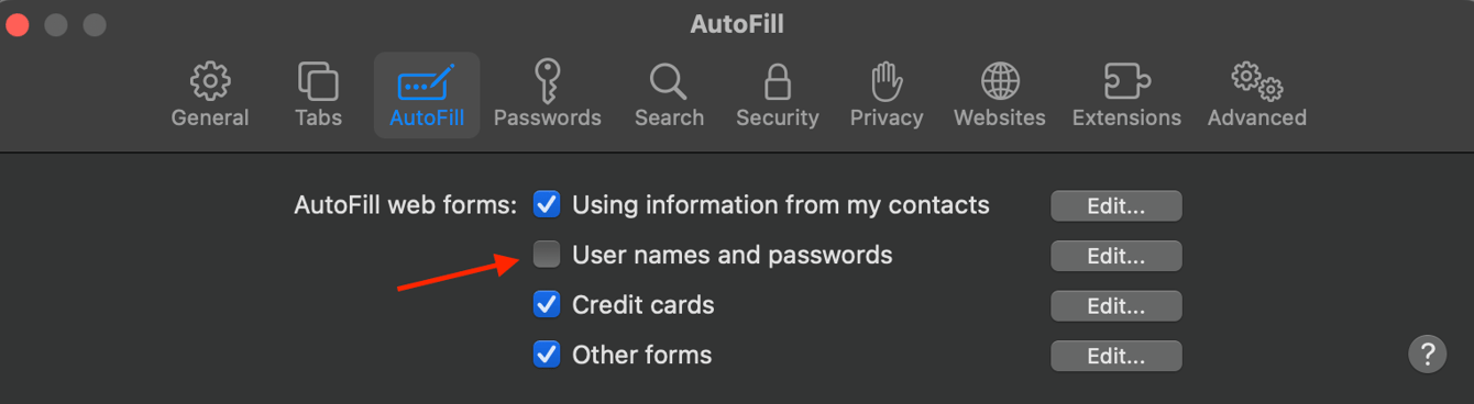Disabling form autofill in the browser
