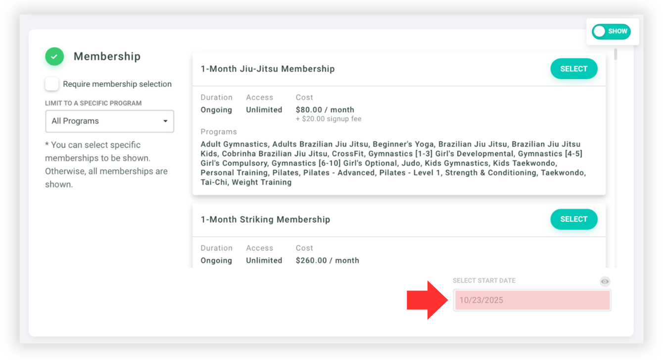 Managing and Creating Member Sign-up Forms